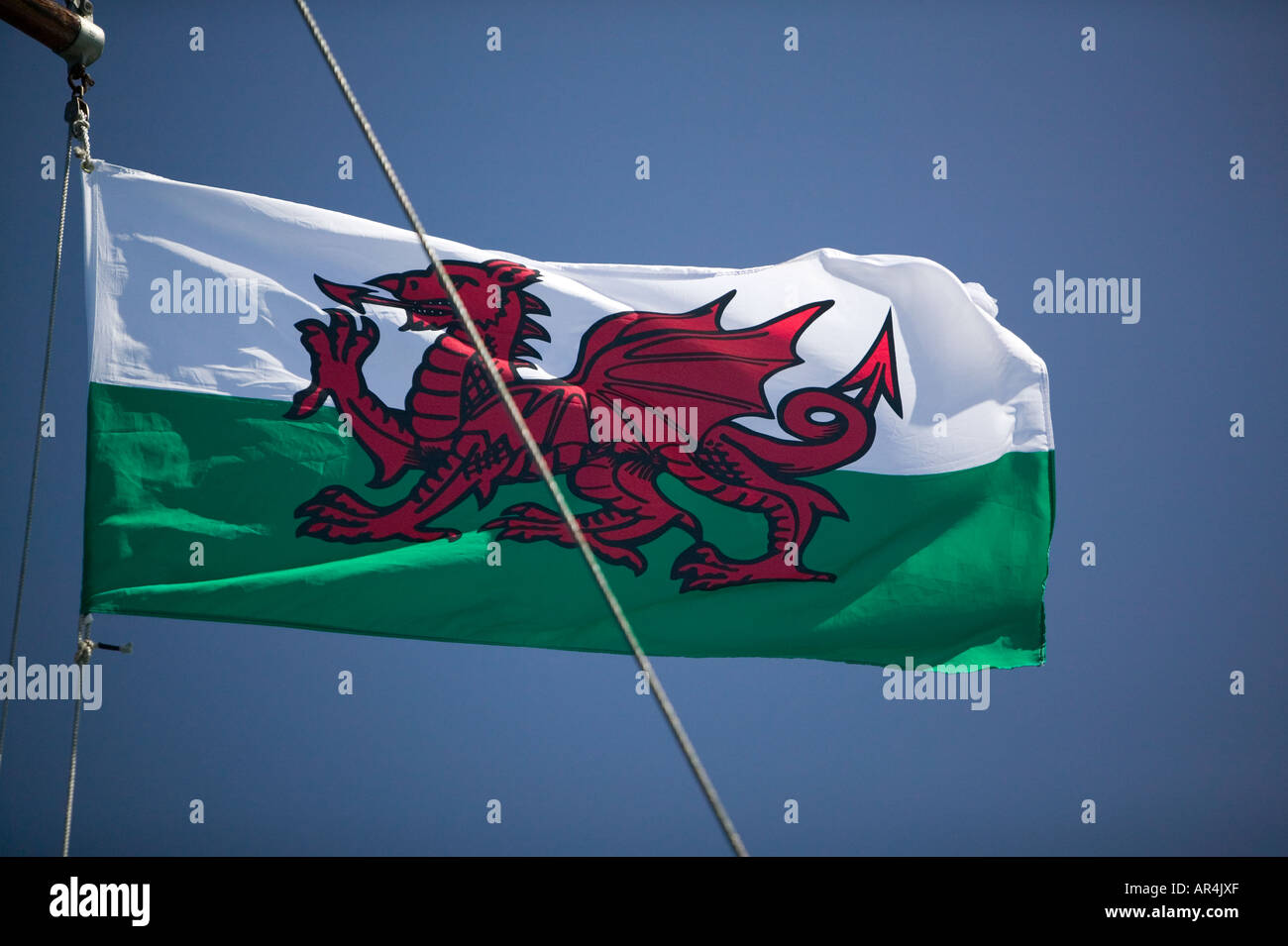 Welsh Flag Passenger Ferry Balmoral North West Wales Stock Photo - Alamy