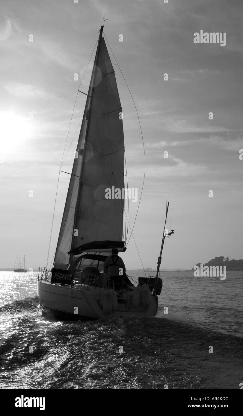 Back view boat Black and White Stock Photos & Images - Alamy
