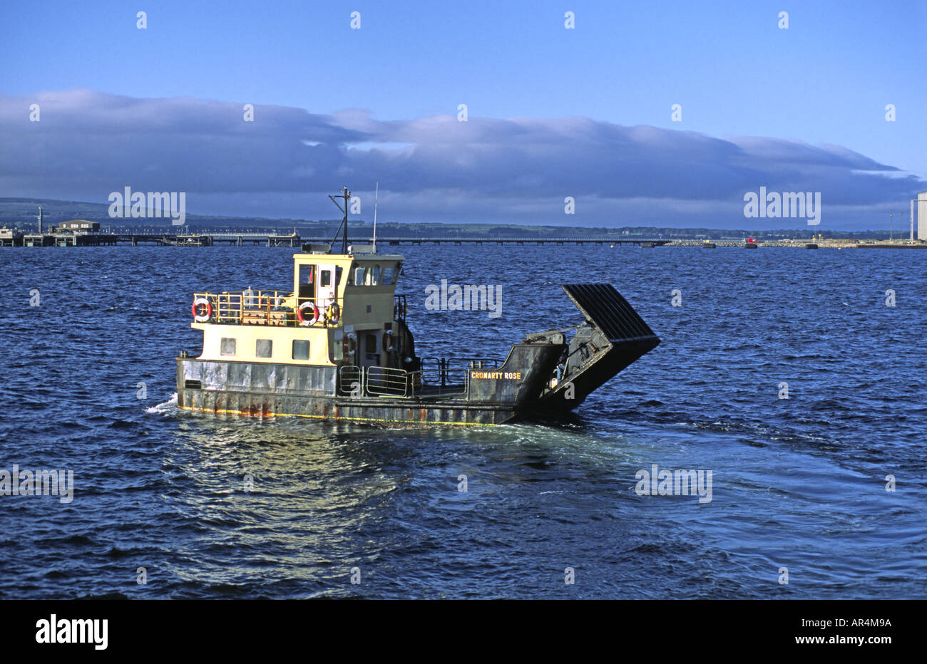 The small car ferry Cromarty Rose is leaving Cromarty for Nigg Ferry ...