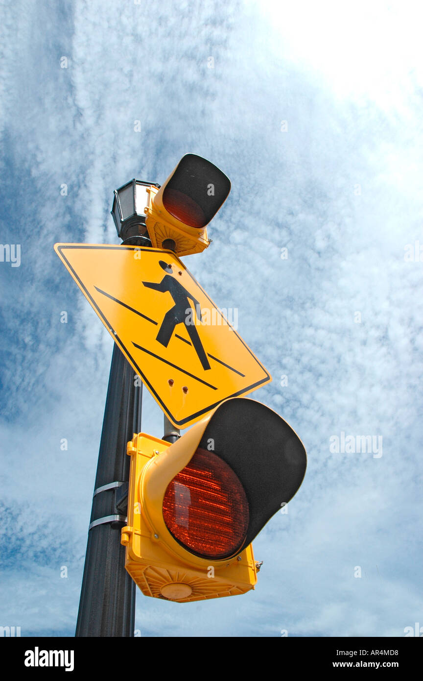 Pedestrian crossing Signs and lights in California USA America for ...