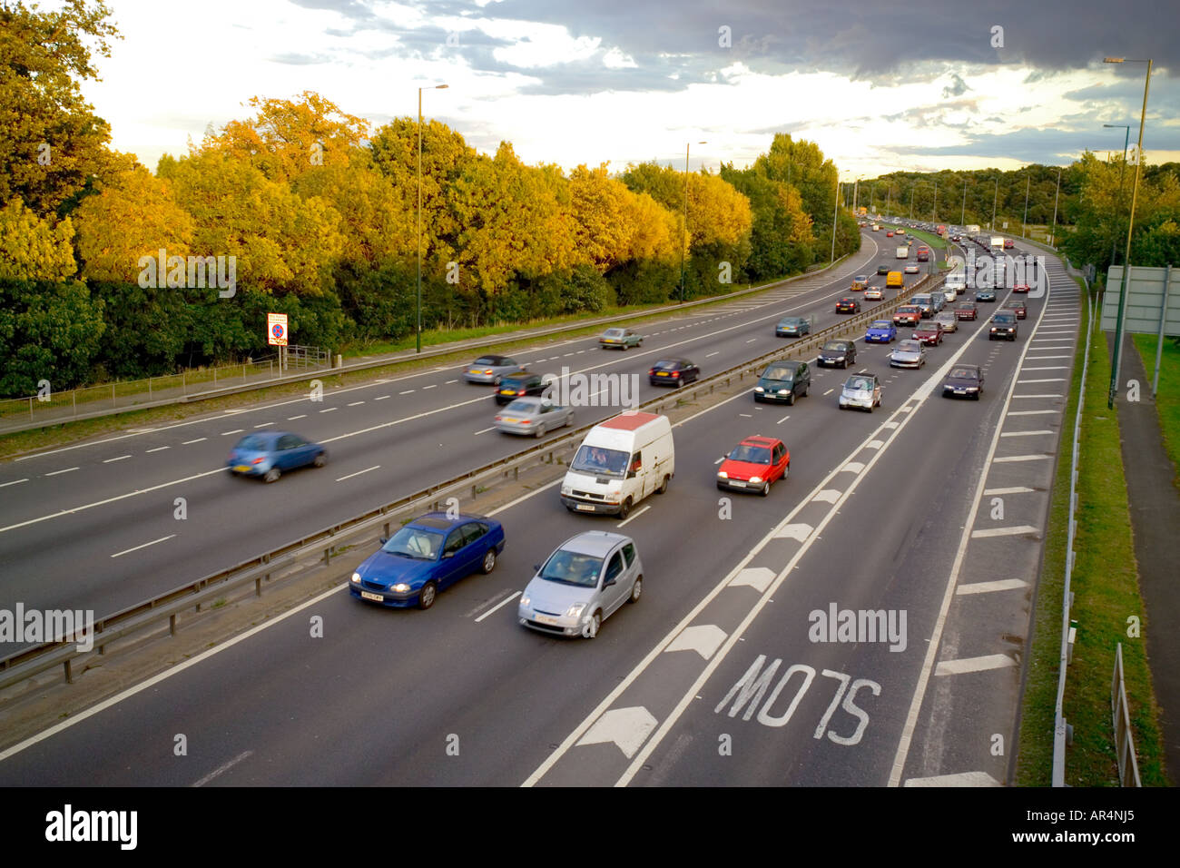 Traffic on the A2 at the Black prince interchange Bexley South East ...