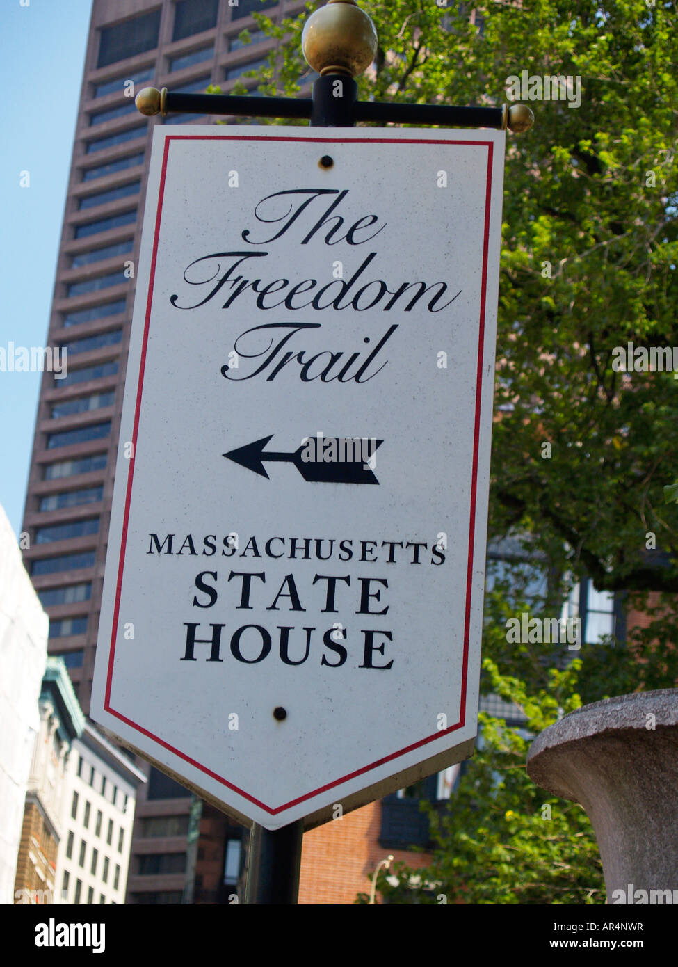 Freedom Trail Sign Boston Massachusetts USA Stock Photo - Alamy