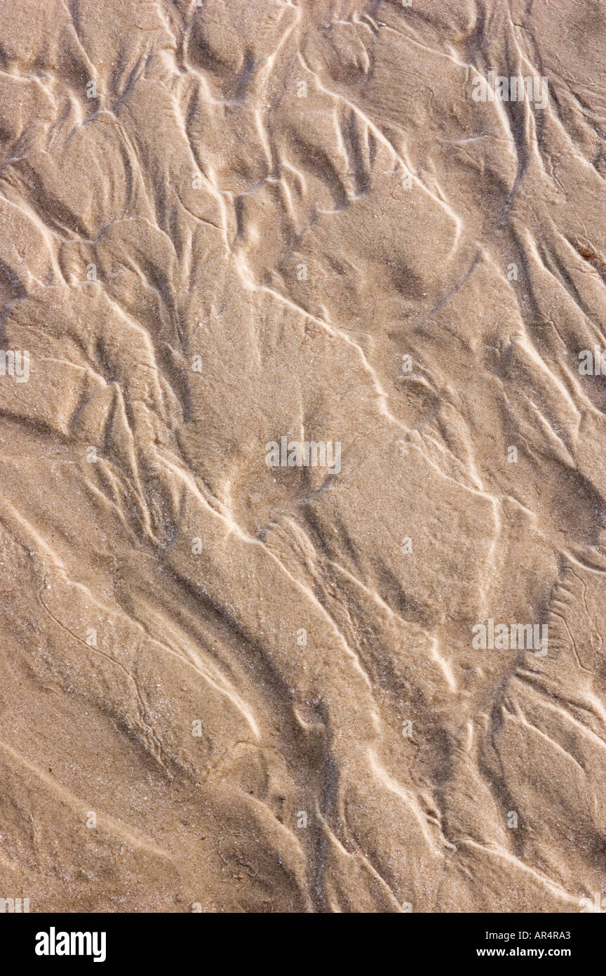 Tidal sand patterns on beach at Playa Miramar Puerto Penasco Sonora ...
