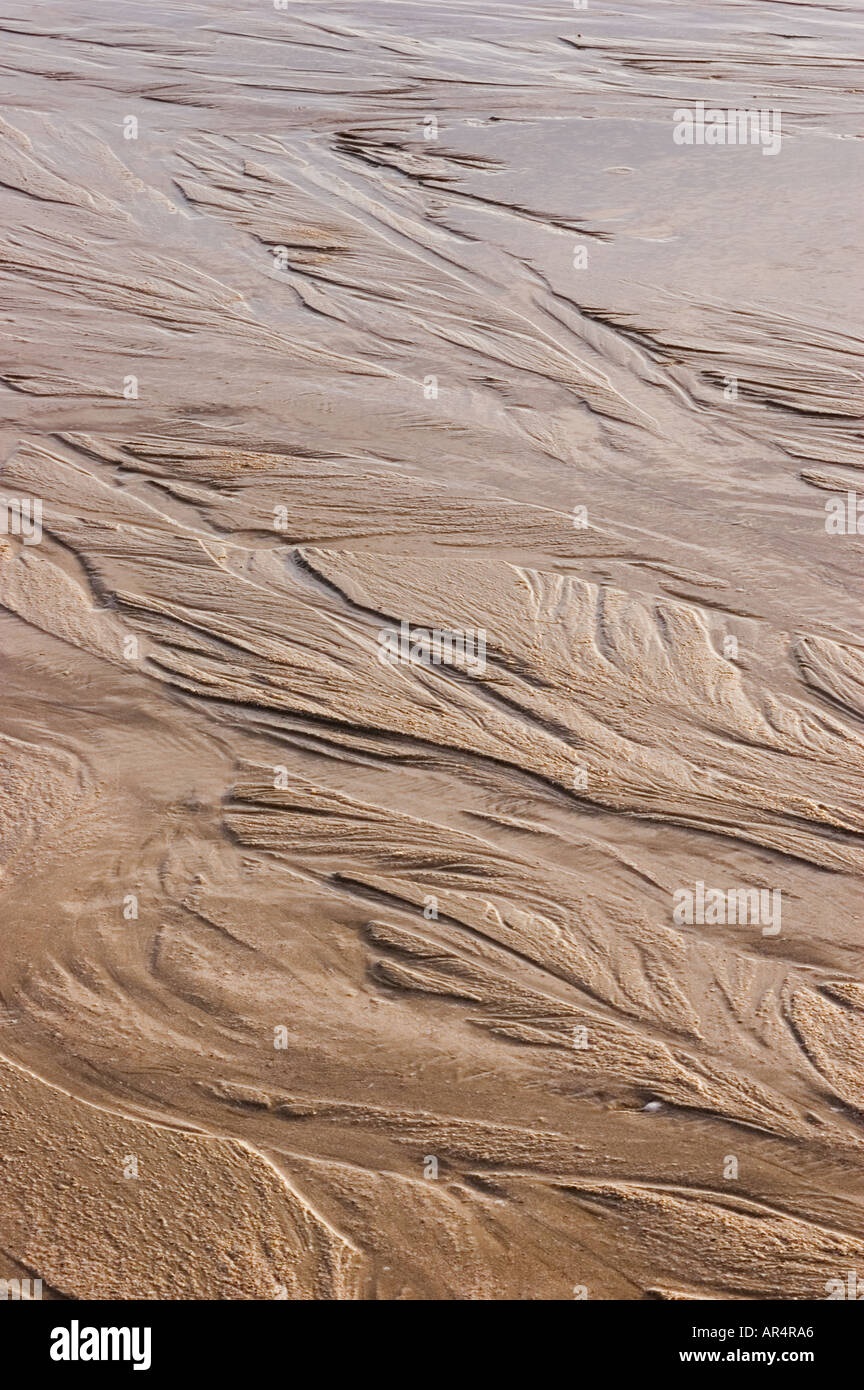 Tidal sand patterns on beach at Playa Miramar Puerto Penasco Sonora ...