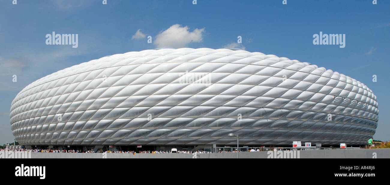 exterior of the Allianz Arena stadium near Munchen or Munich, Bavaria ...