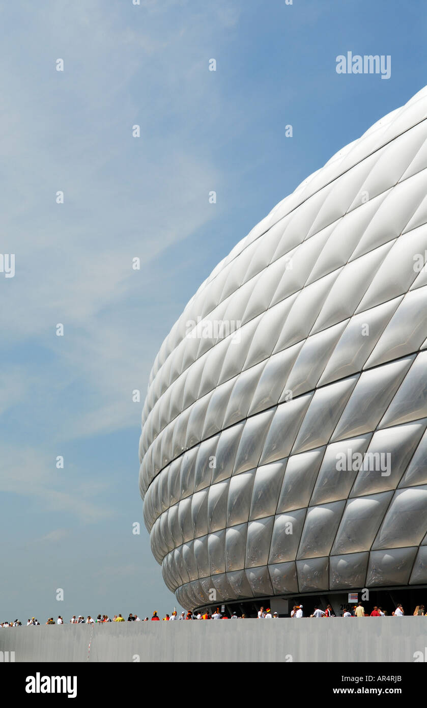 exterior of the Allianz Arena stadium near Munchen or Munich, Bavaria ...