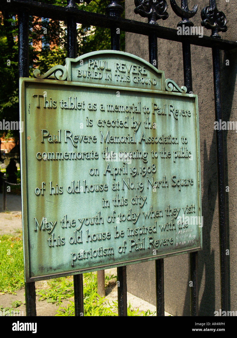 Plaque commemorating boston hi-res stock photography and images - Alamy