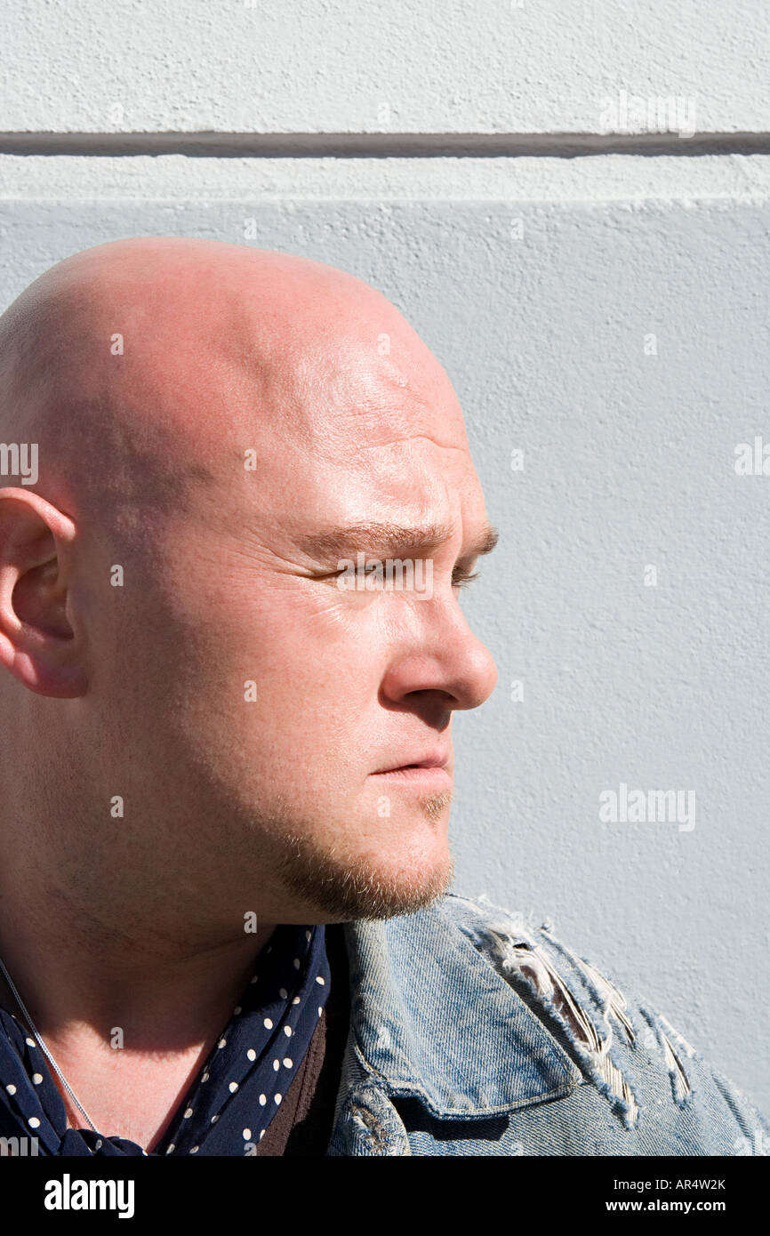 Bald Man Looking Side High Resolution Stock Photography and Images - Alamy