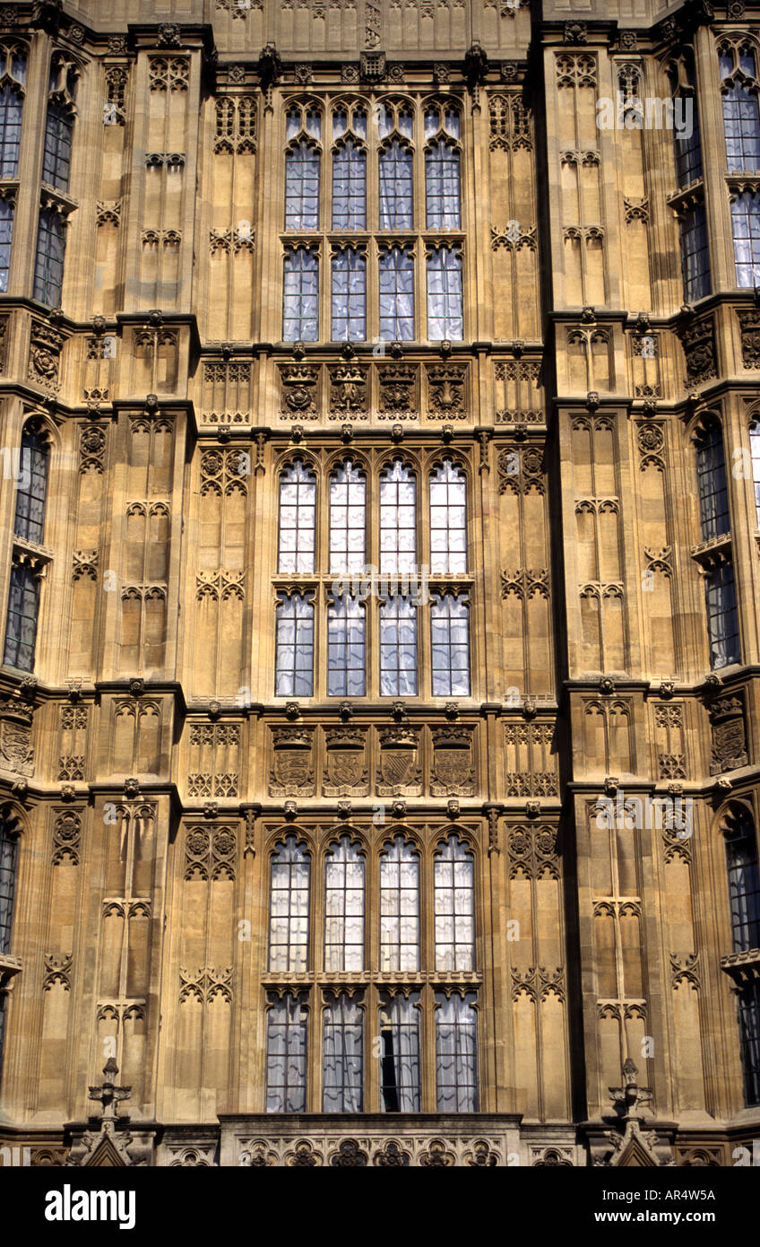 Windows of the Houses of Parliament in Westminster London UK Stock ...