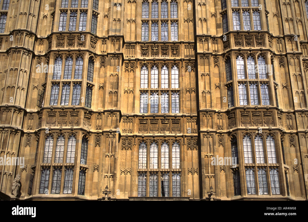 Windows of the Houses of Parliament in Westminster London UK Stock ...
