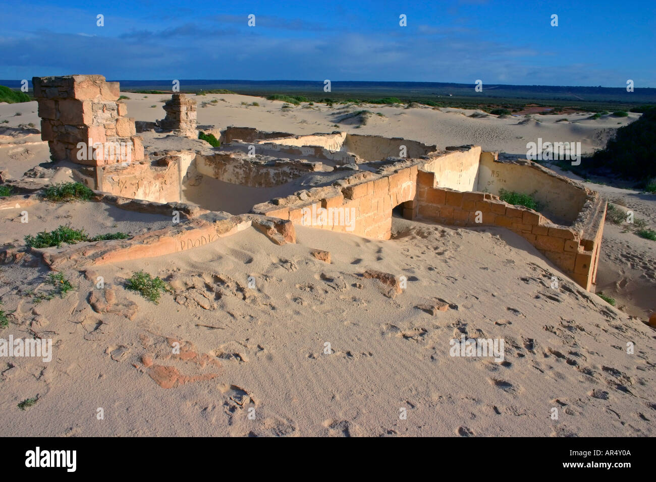 Ruins of Eucla telegraph station built in 1877 being swallowed by sand ...