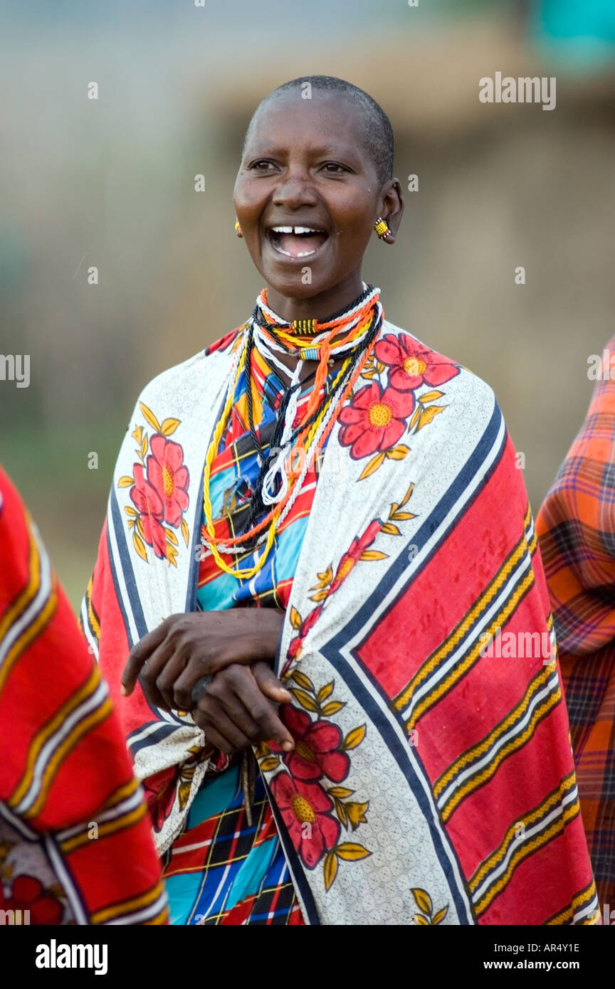 The Masai tribe of East Africa in typical dwelling on the Masai Mara ...