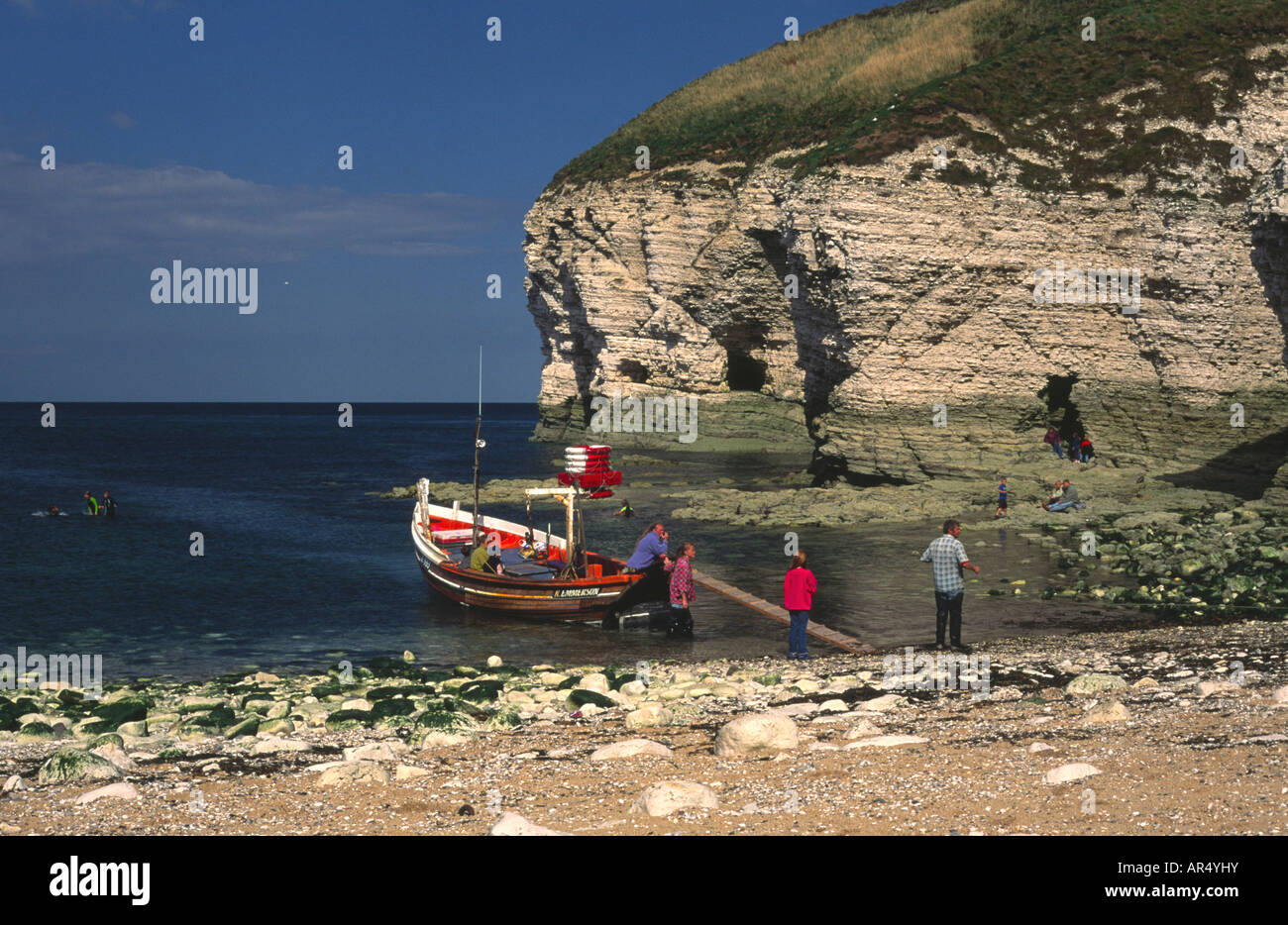 Fishing cobble at North Landing Flamborough Head Stock Photo - Alamy