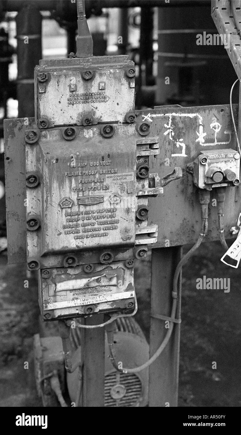 Old pump control electrical switch gear outdoors showing signs of age ...