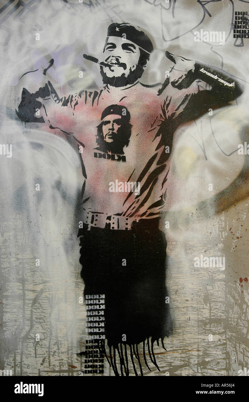 Che Guevara painting on a wall in Amsterdam Stock Photo - Alamy