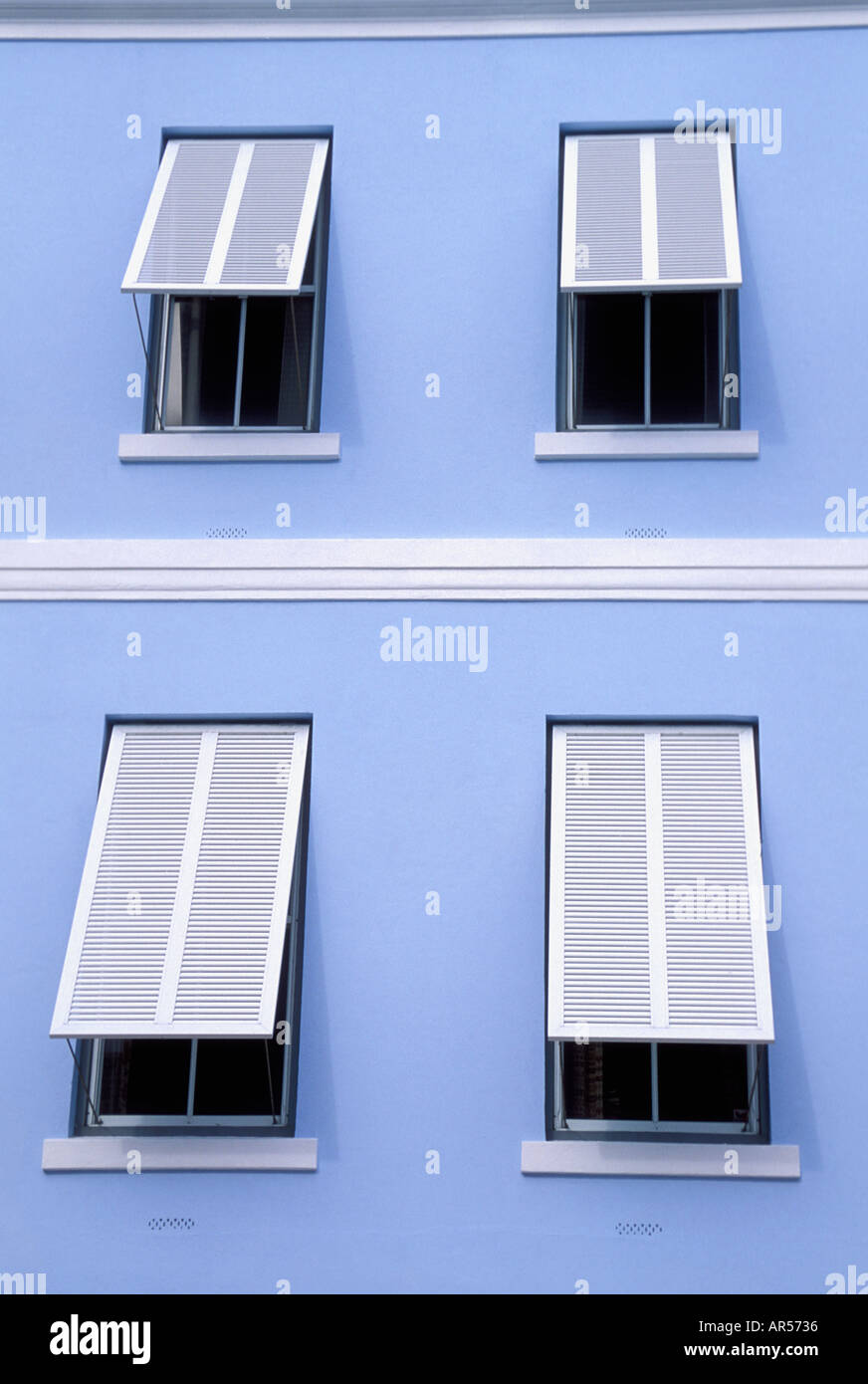 Shuttered windows on building in Hamilton Bermuda Stock Photo - Alamy