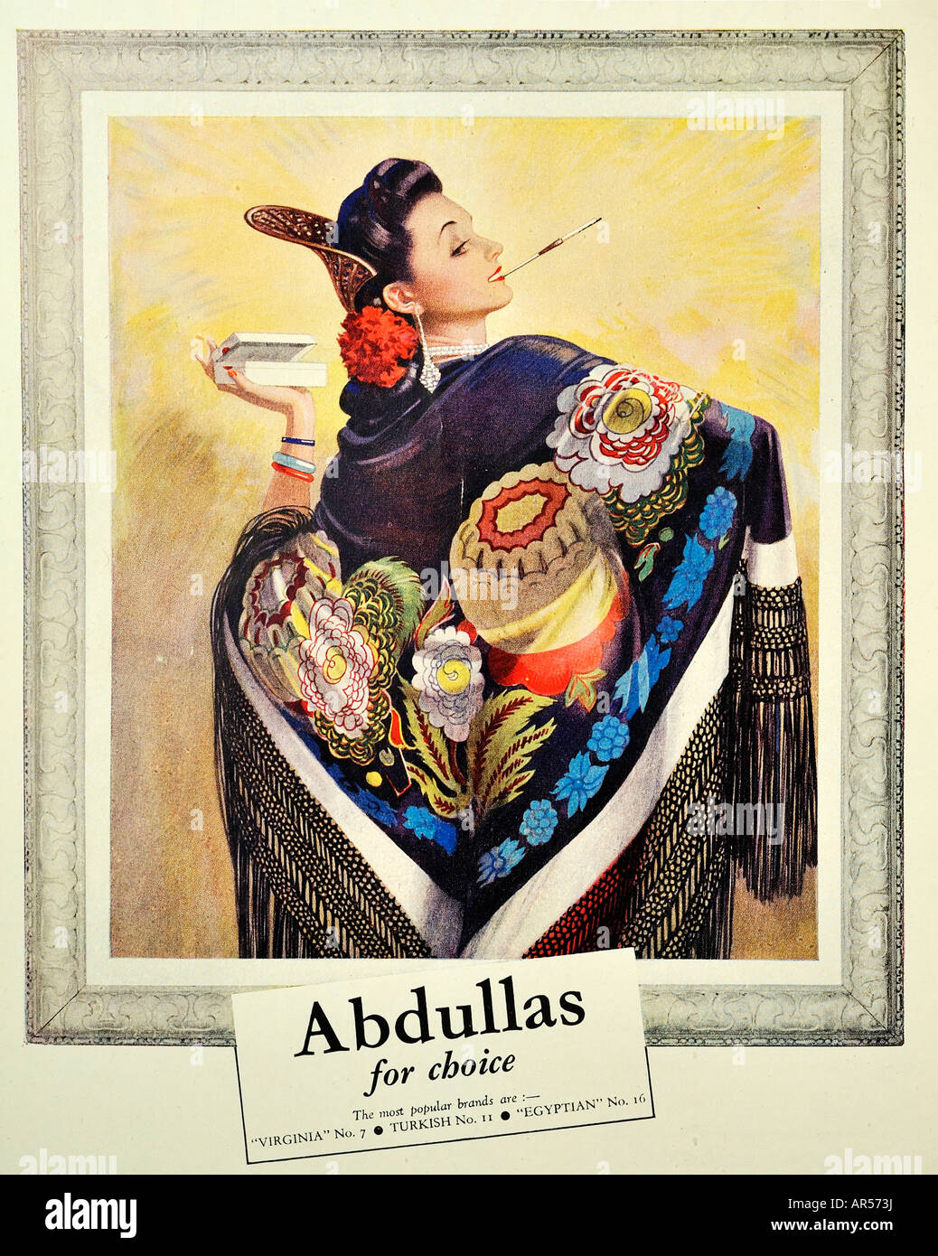 Wartime 1940s advertisement for Abdullas Turkish Cigarettes For ...