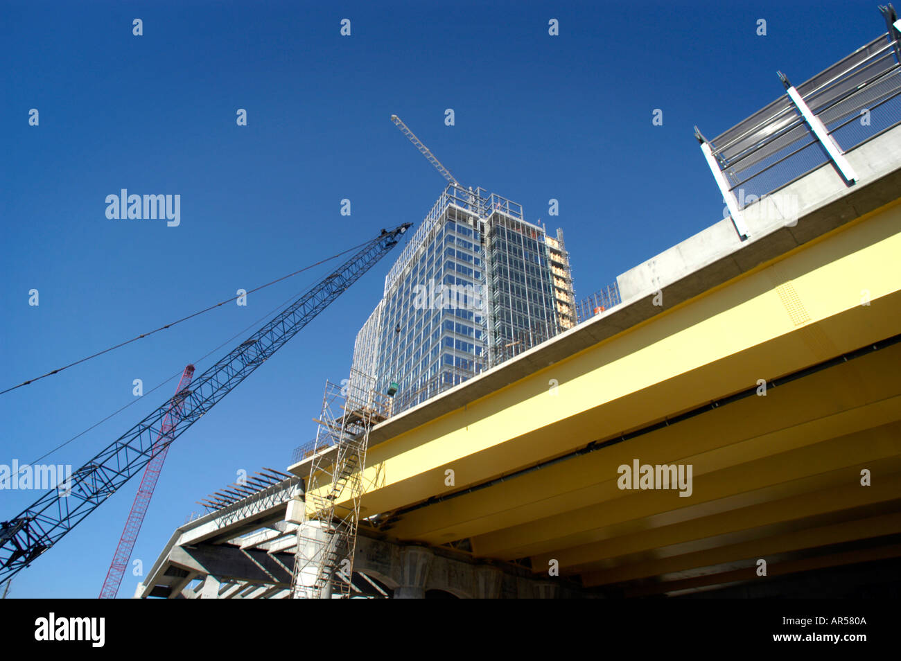 Downtown Atlanta bridge construction in Mid town sections with multi ...