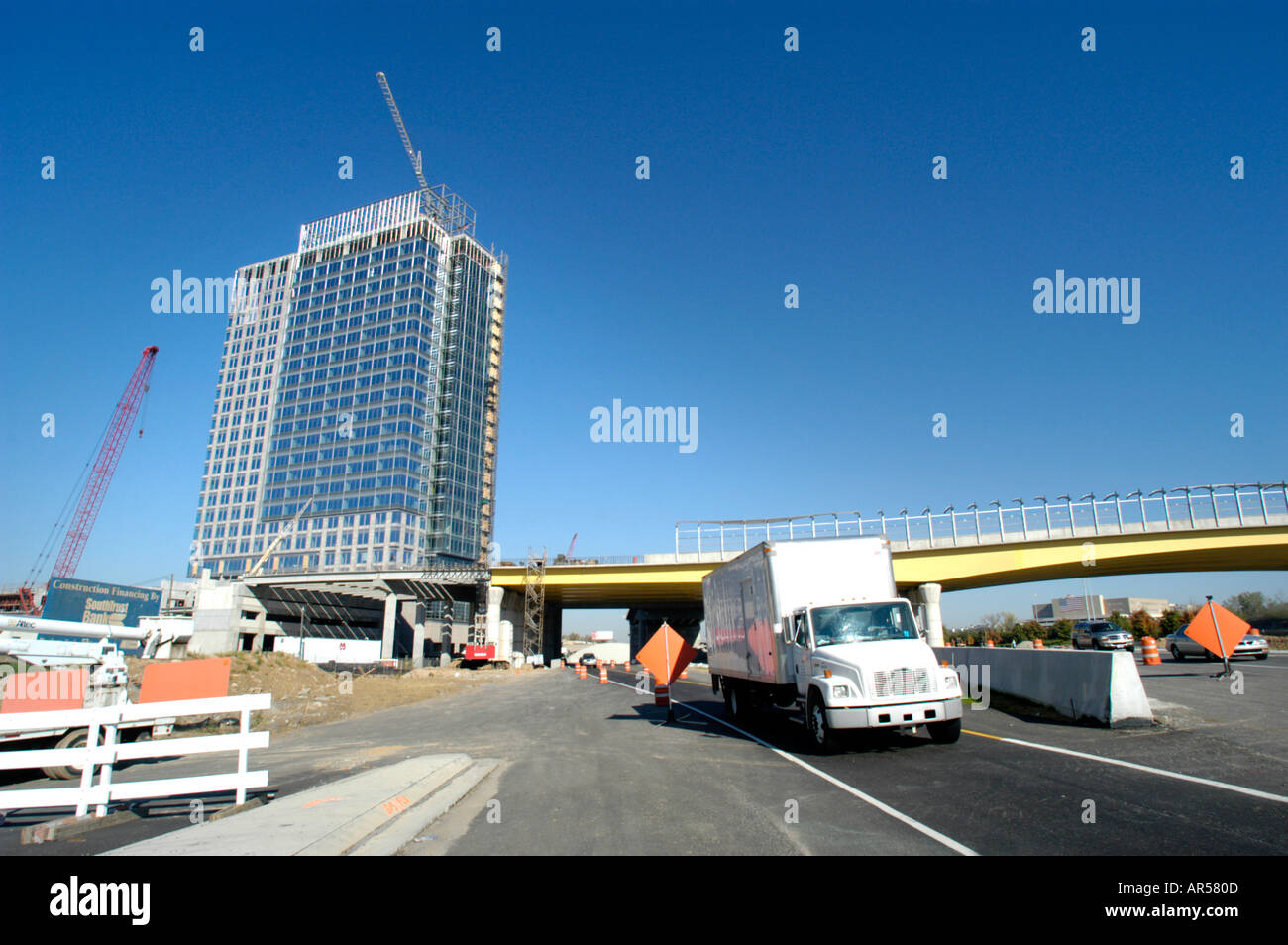 Downtown Atlanta bridge construction in Mid town sections with multi ...