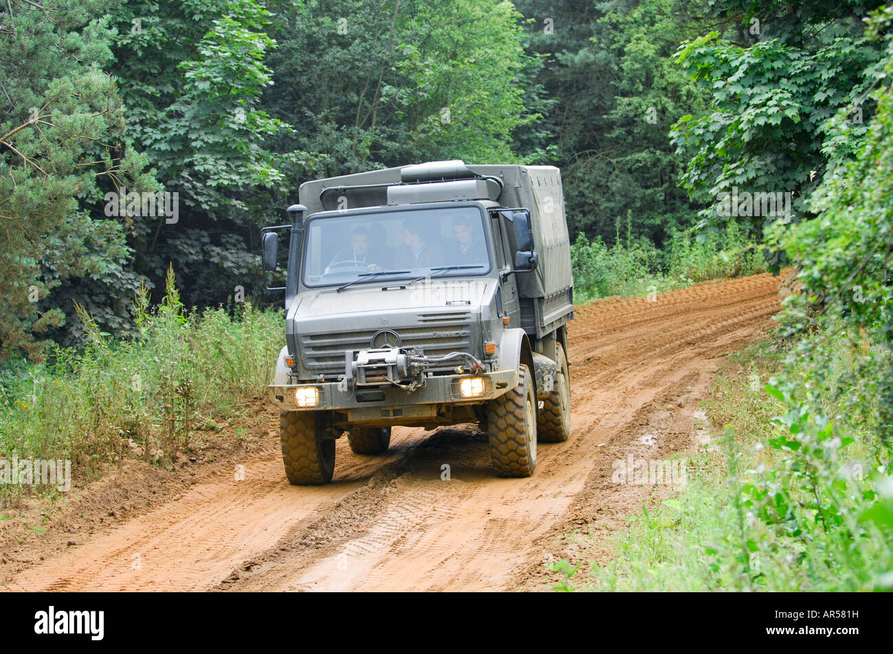 mercedes unimog being driven off road Stock Photo - Alamy