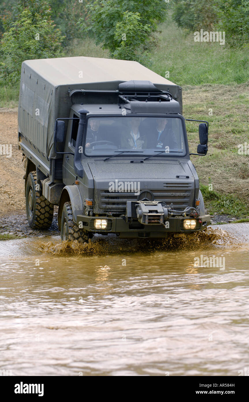 mercedes unimog being driven through water Stock Photo - Alamy