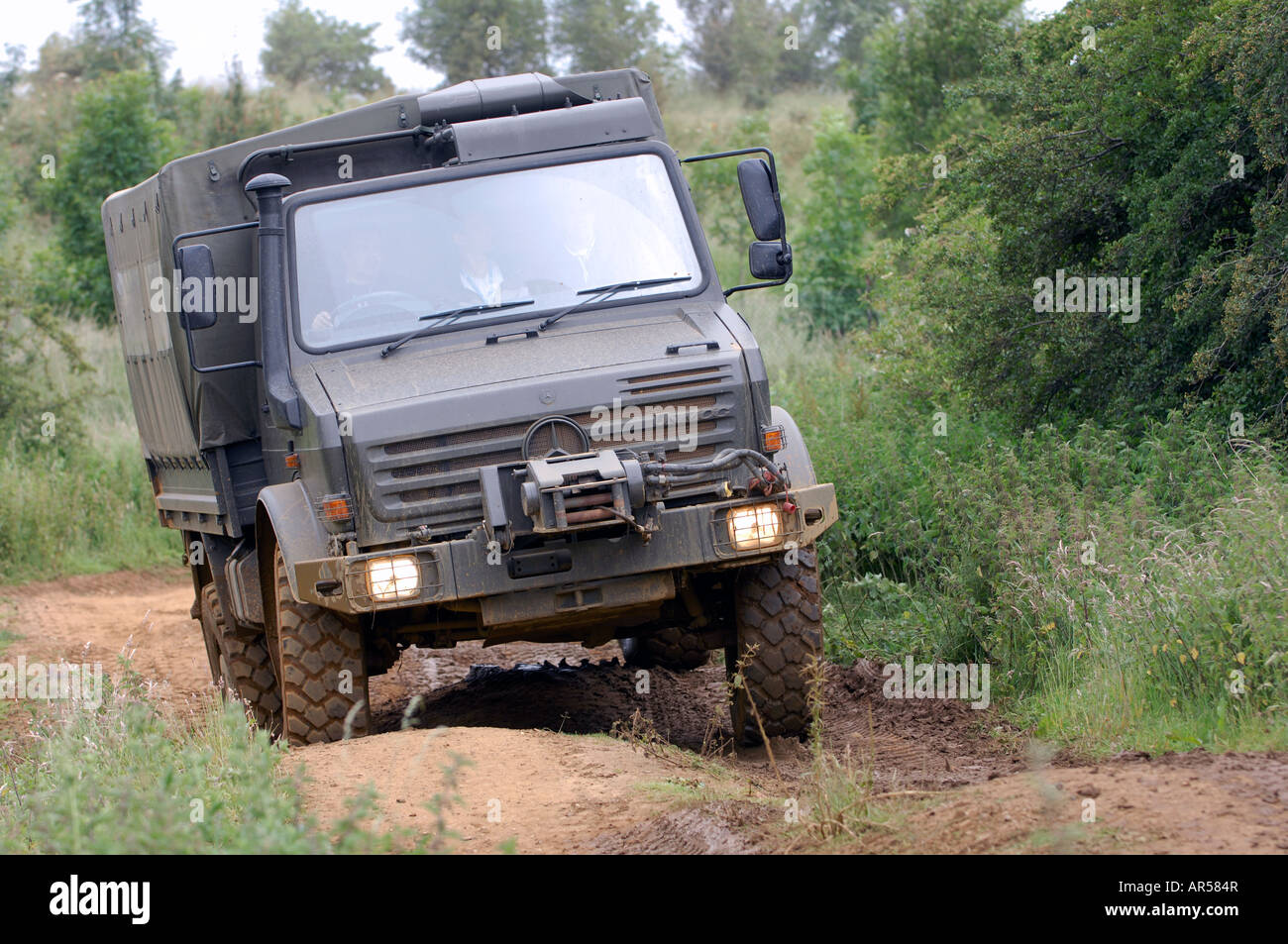 mercedes unimog being driven off road Stock Photo - Alamy