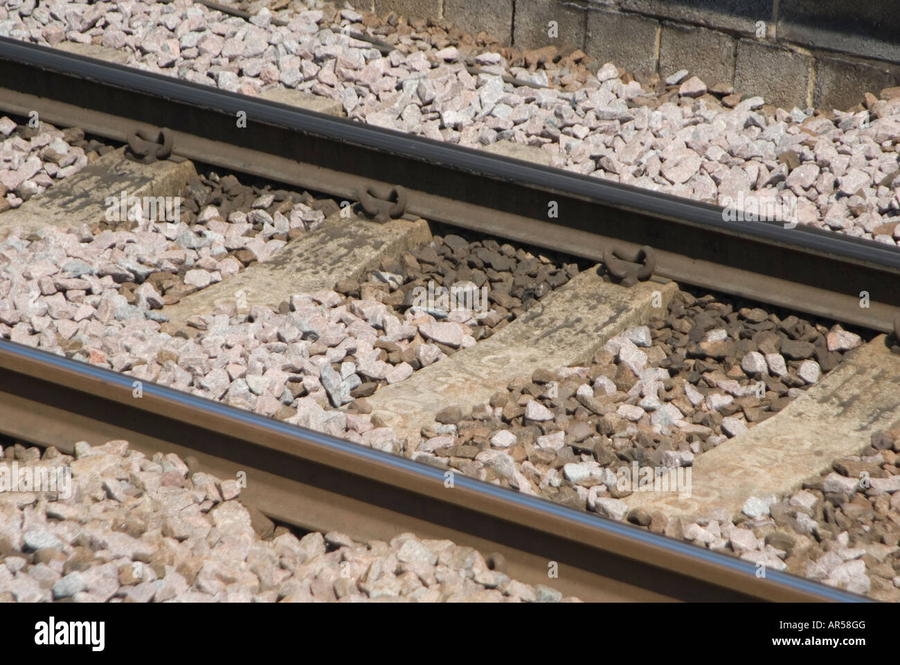 Railroad Tracks Crossing Ballast Construction