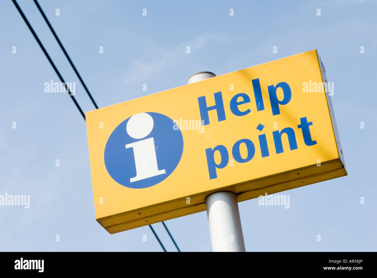 Help Point at railway station in england Stock Photo - Alamy