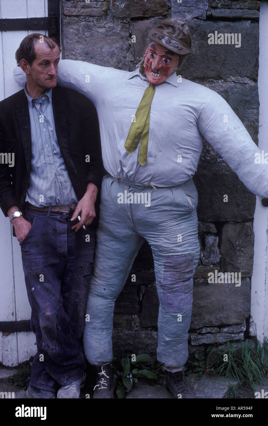 Burning the Bartle, Mr J Alan Harker who makes Bartle. West Witton ...