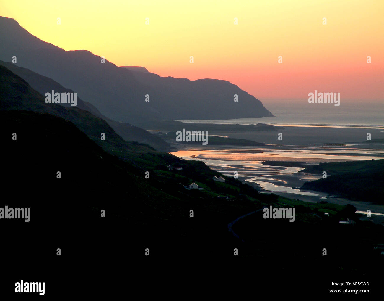 Ardara County Donegal Ireland Sunset over Maghera Strand Stock Photo ...