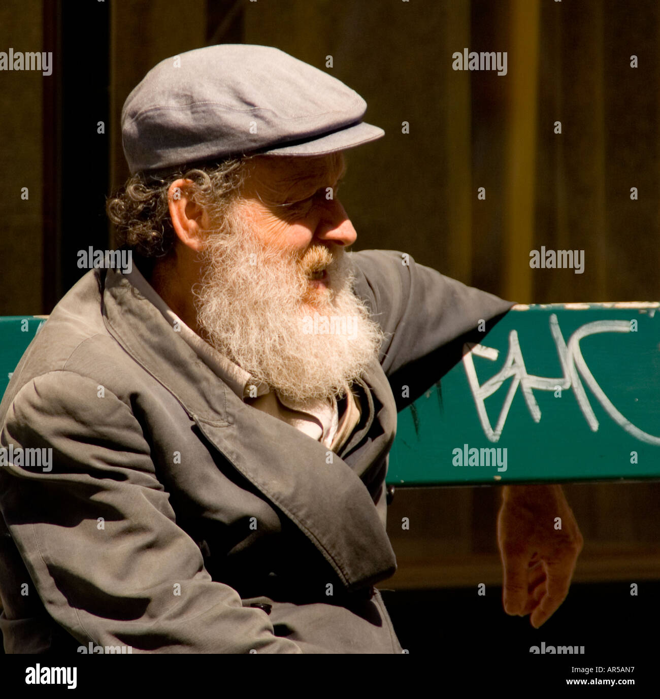 Old Man on a Bench, Budapest, Hungary Stock Photo - Alamy