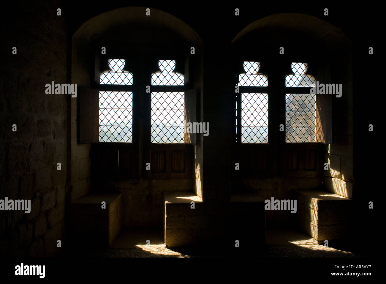 Darkness inside the castle of Beynac, France Stock Photo - Alamy