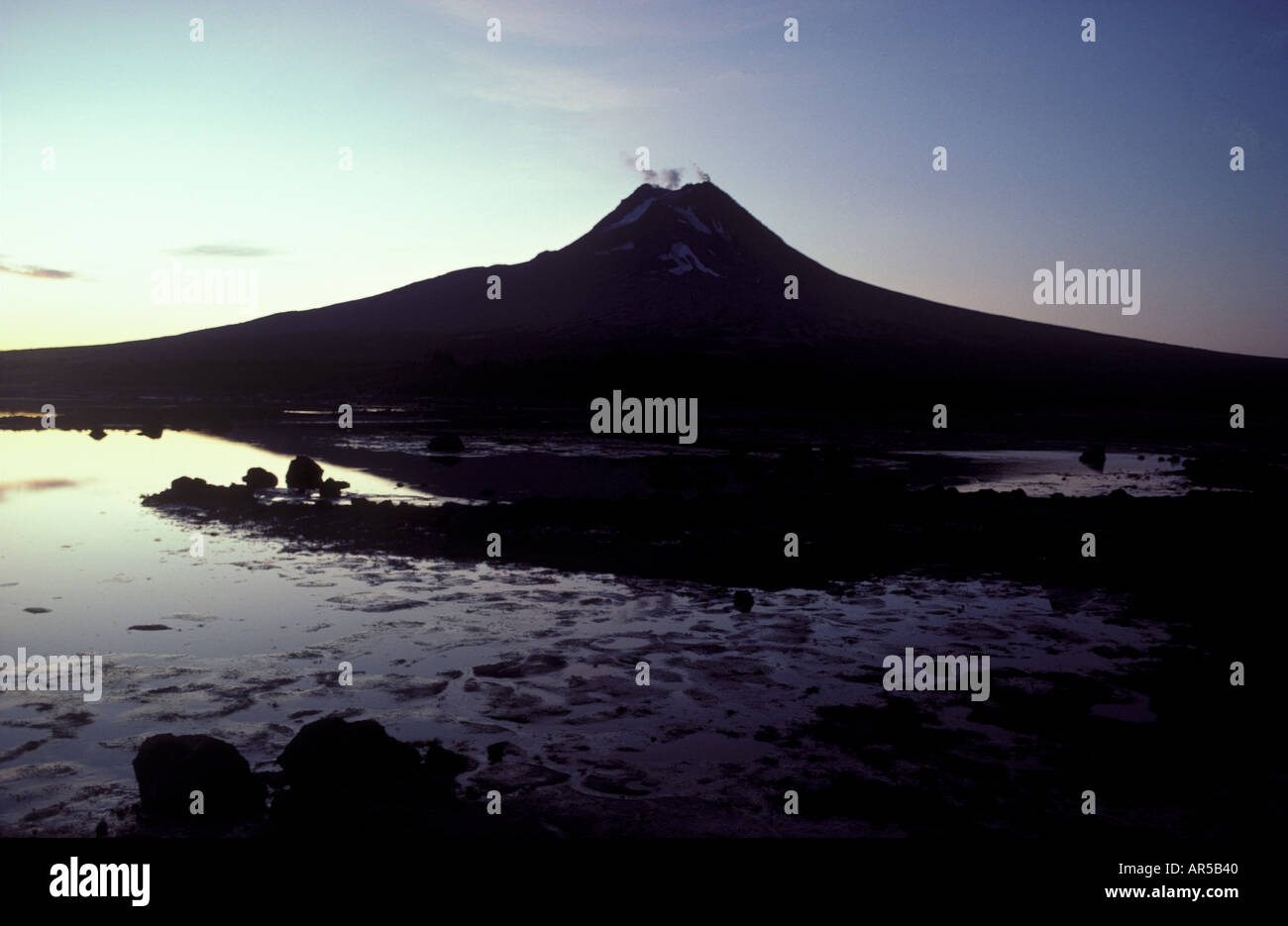 Augustine volcano active with steam on crater Island in Cook Inlet SC ...