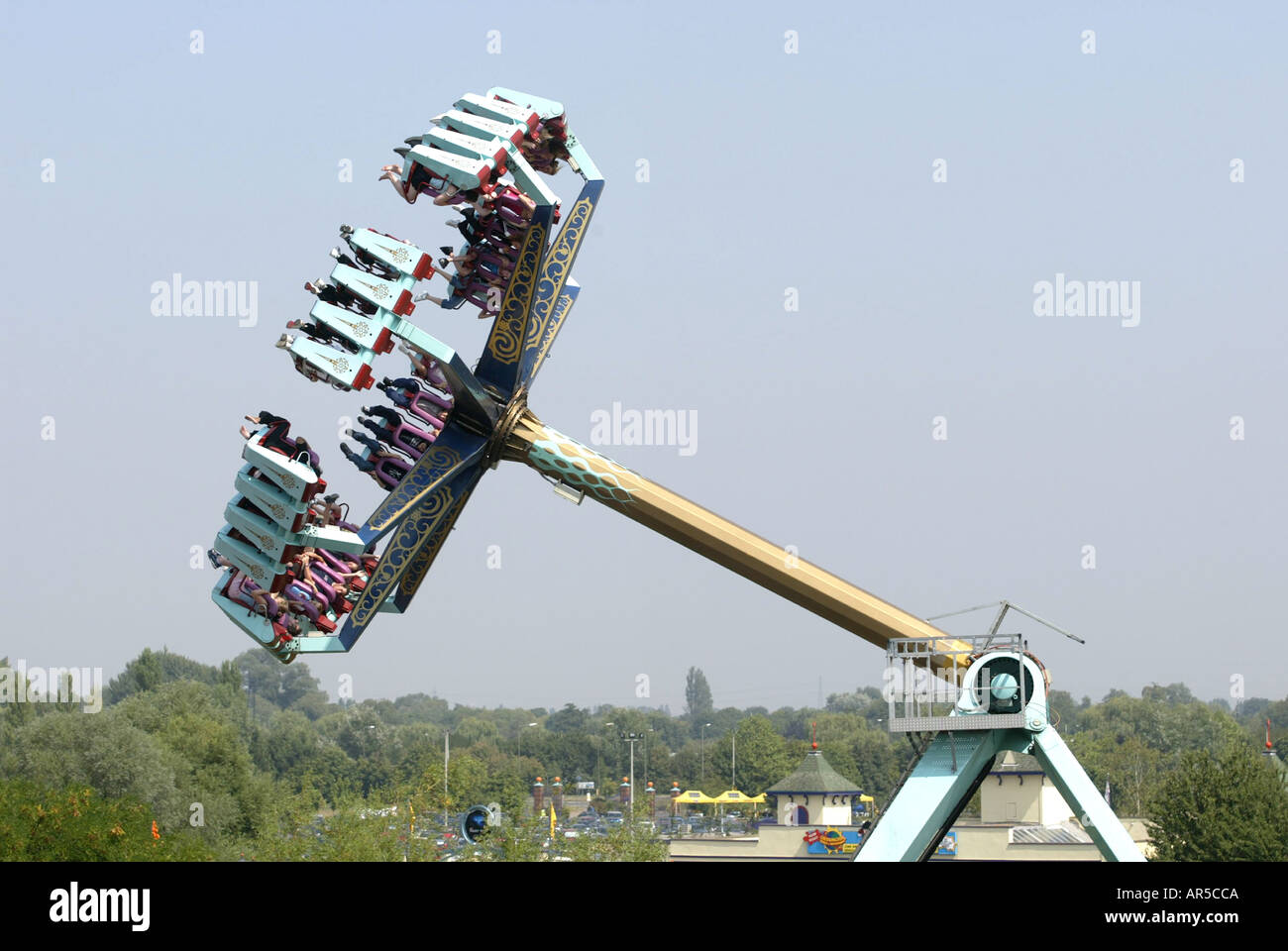 Vortex Ride at Thorpe Park, Chertsey, Surrey UK Stock Photo - Alamy
