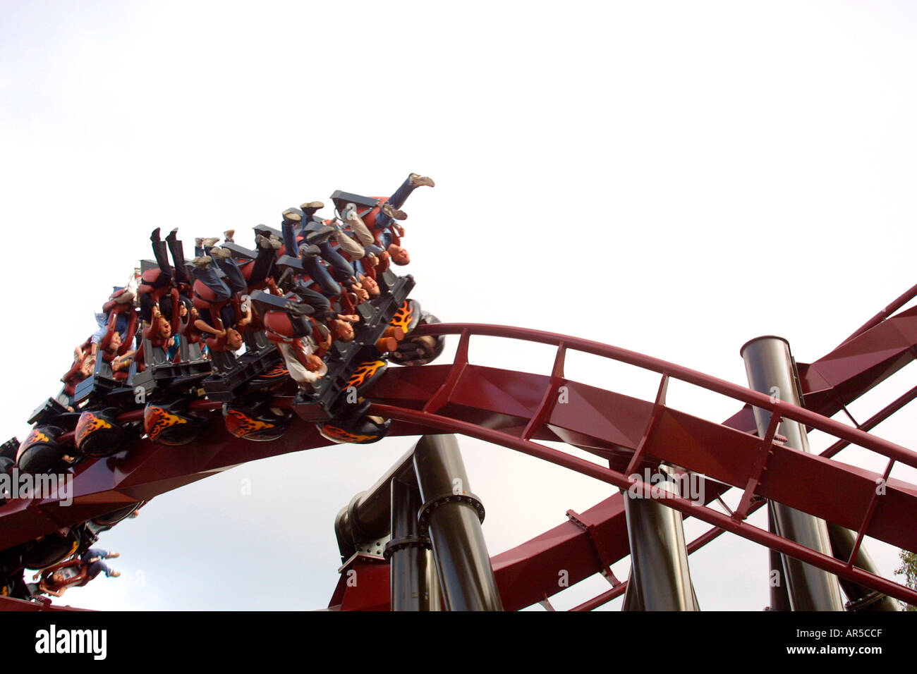 Nemesis Inferno roller coaster at Thorpe Park, Surrey, UK Stock Photo ...