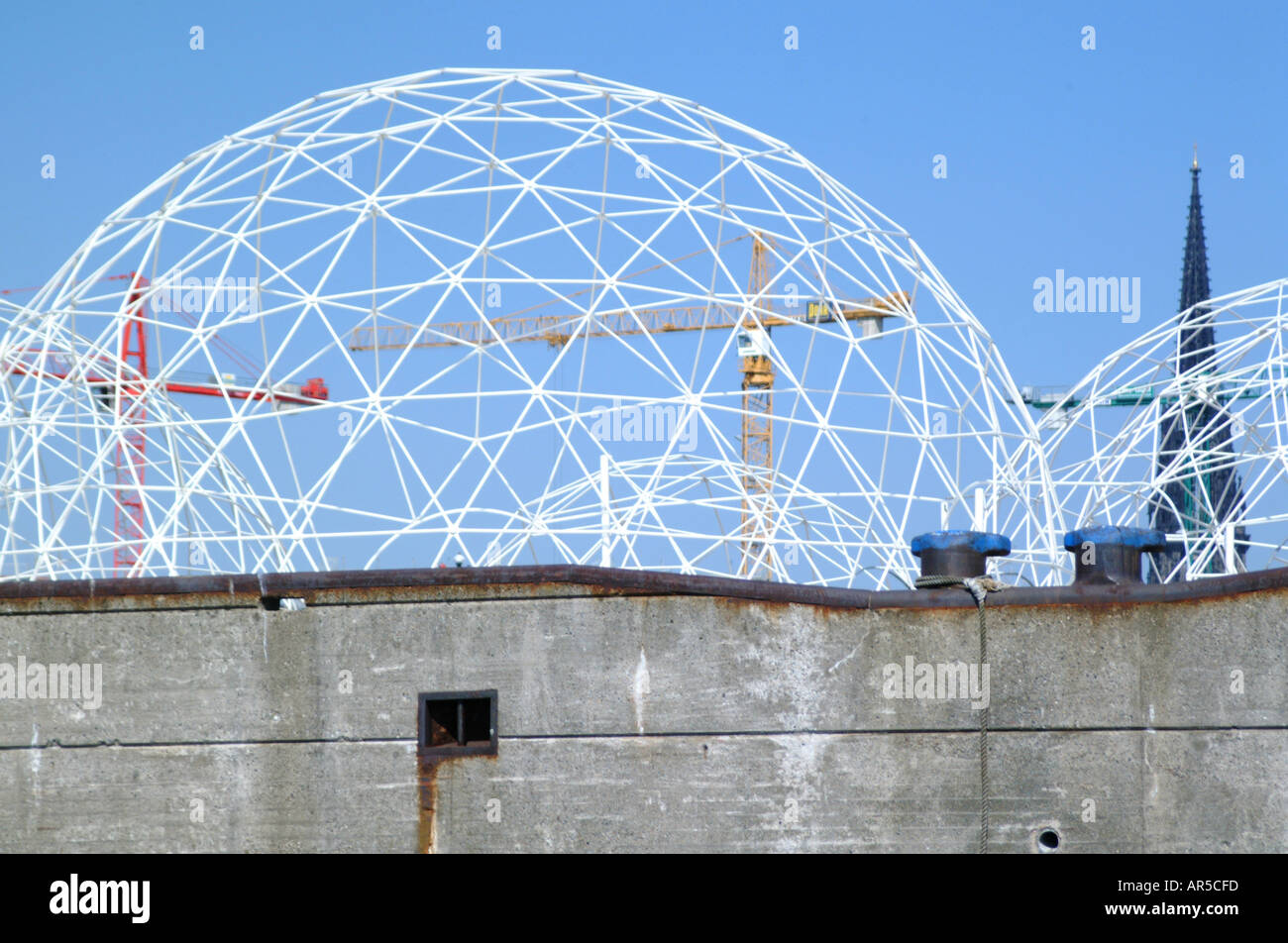 A geodesic dome on a quay at the port of Hambur Germany Stock Photo - Alamy