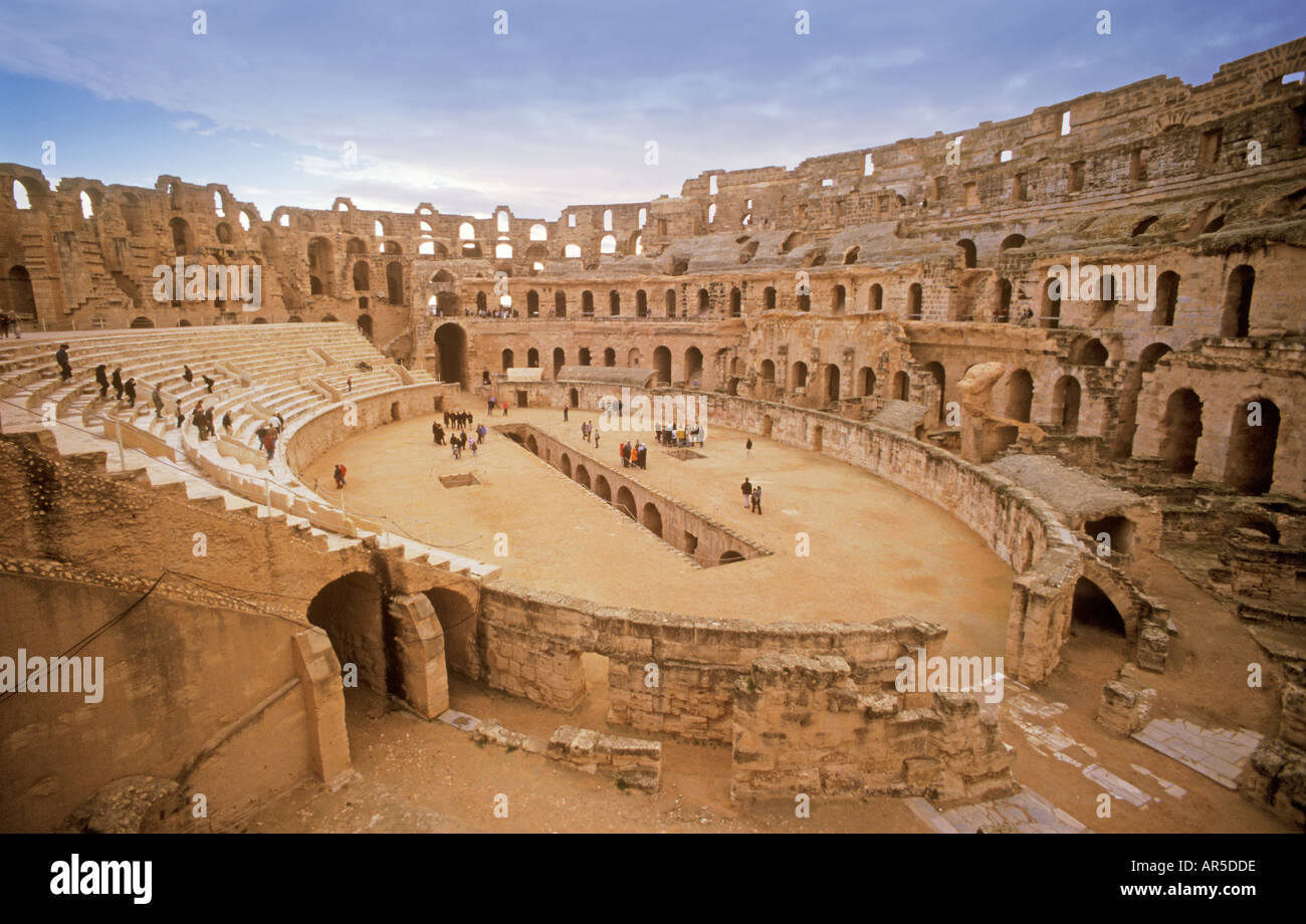 Interior of Roman coliseum El Jem Tunisia Stock Photo - Alamy
