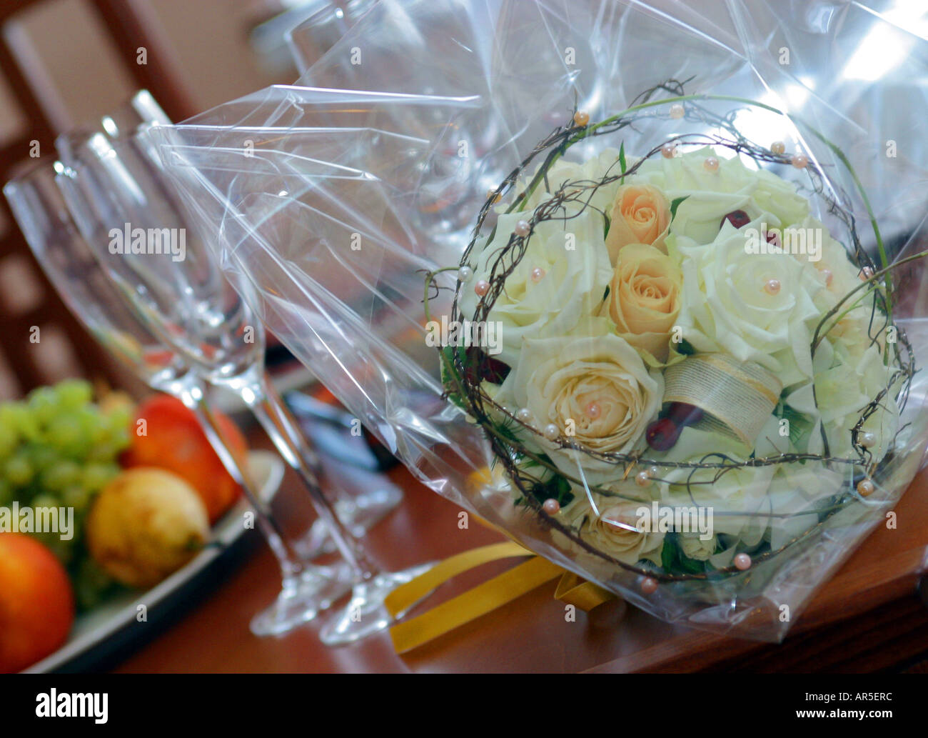 A beautifully laid table at a wedding reception Stock Photo - Alamy