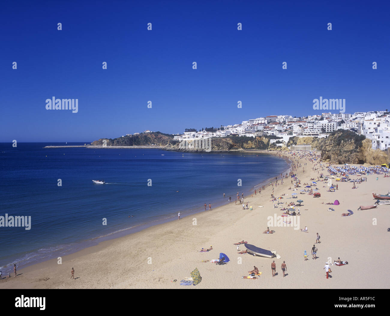 Albufeira Old Town and Beach Stock Photo - Alamy
