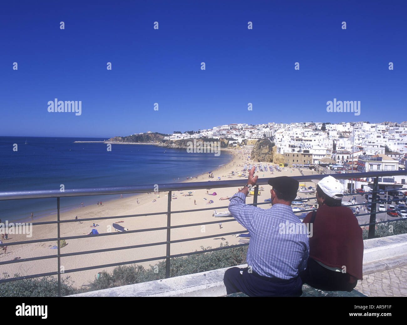 Albufeira Old Town and Beach Stock Photo - Alamy