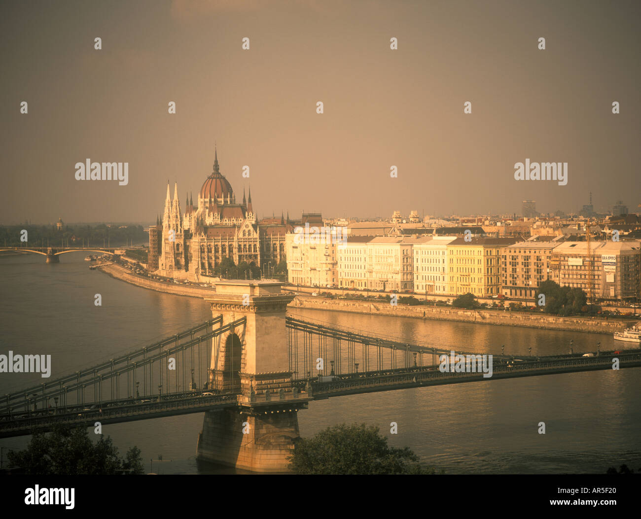 Budapest Parliament Building Chain Bridge Stock Photo - Alamy
