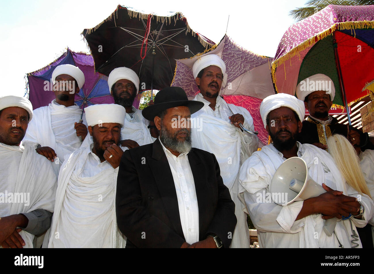 White turbaned religious priests kess/ kessoch from the Beta Israel ...