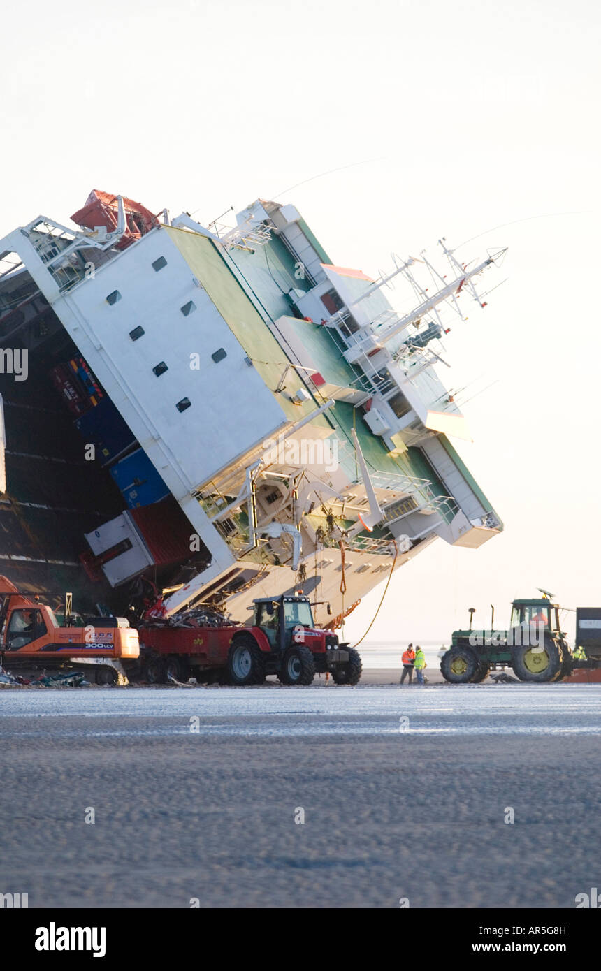 Salvage operation on grounded ferry Riverdance Stock Photo - Alamy
