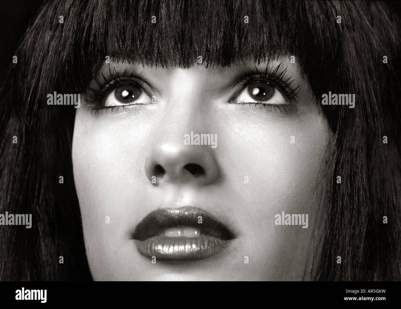 woman face looking up Stock Photo - Alamy