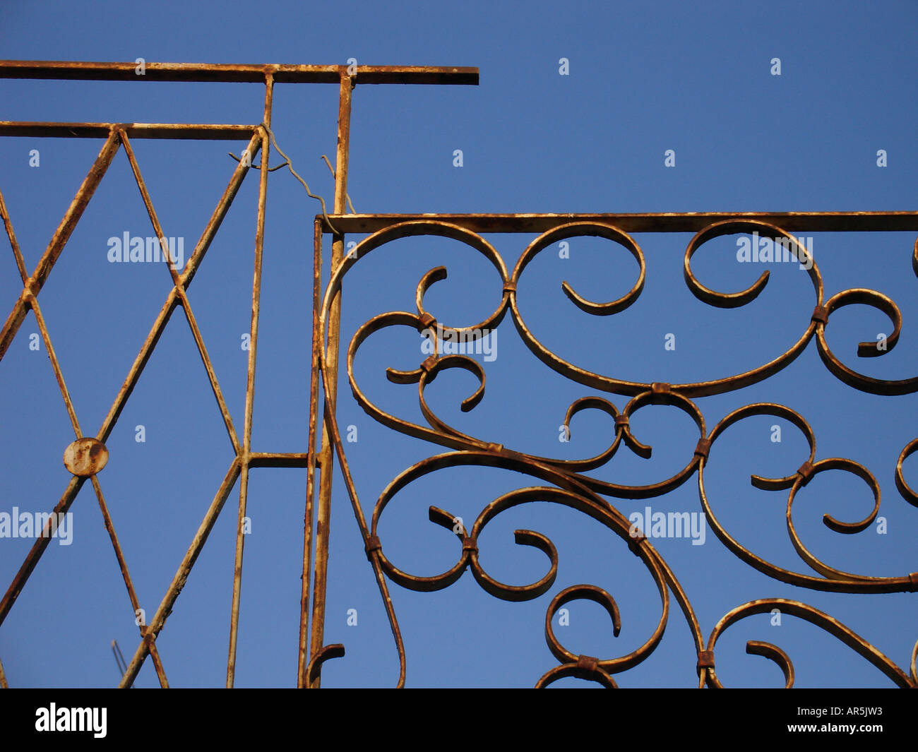 Rusted Art-Nouveau iron railing Stock Photo - Alamy