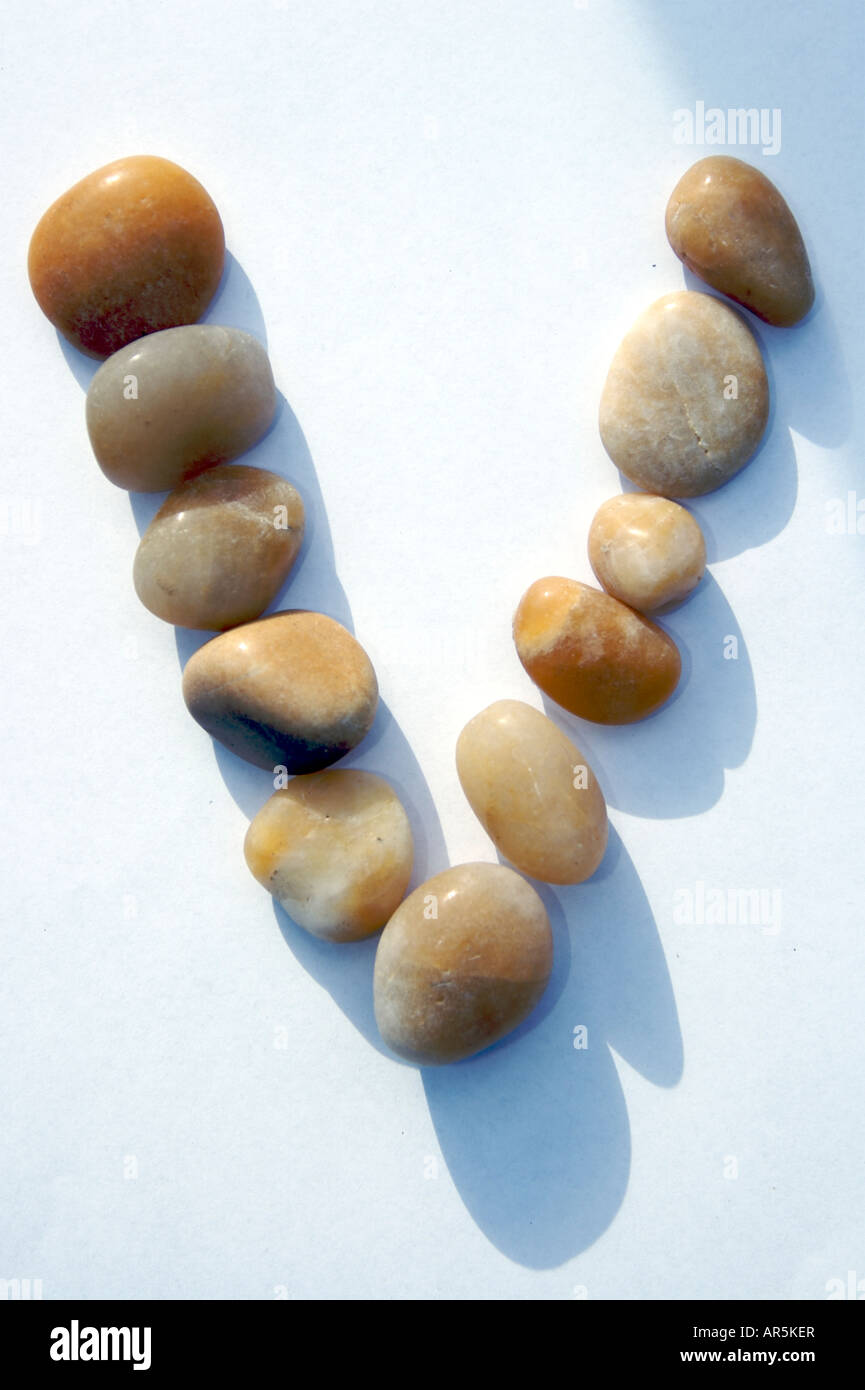 Stone Alphabet Letter V Stock Photo - Alamy