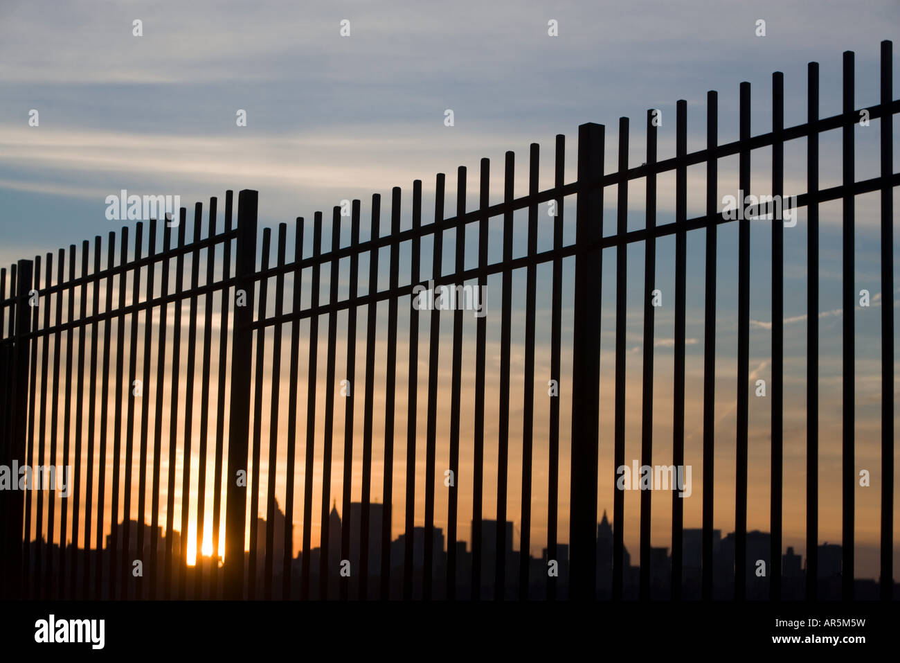 New york skyline through a fence Stock Photo - Alamy
