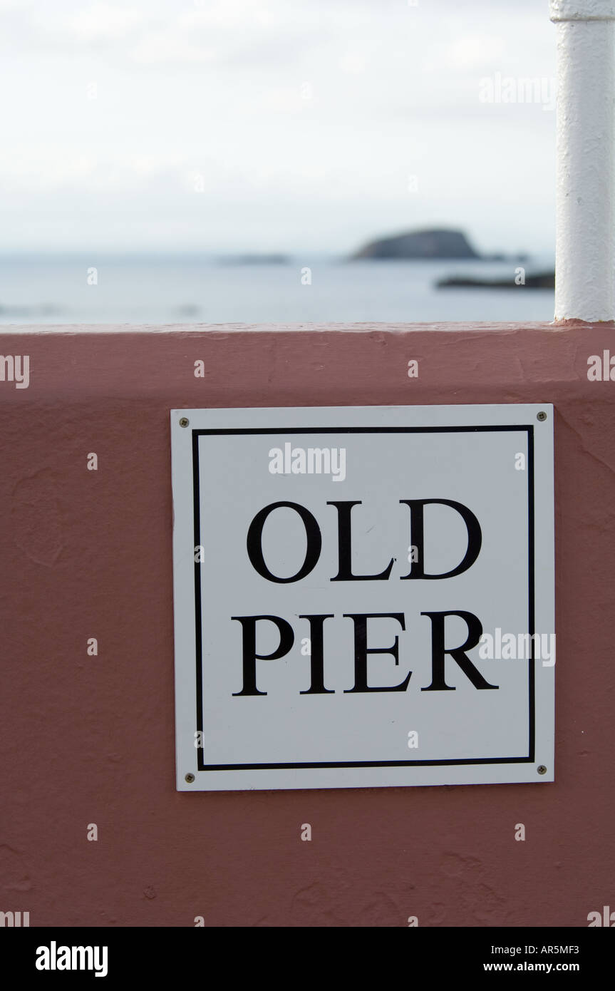 Old Pier sign in North Berwick, Scotland Stock Photo - Alamy