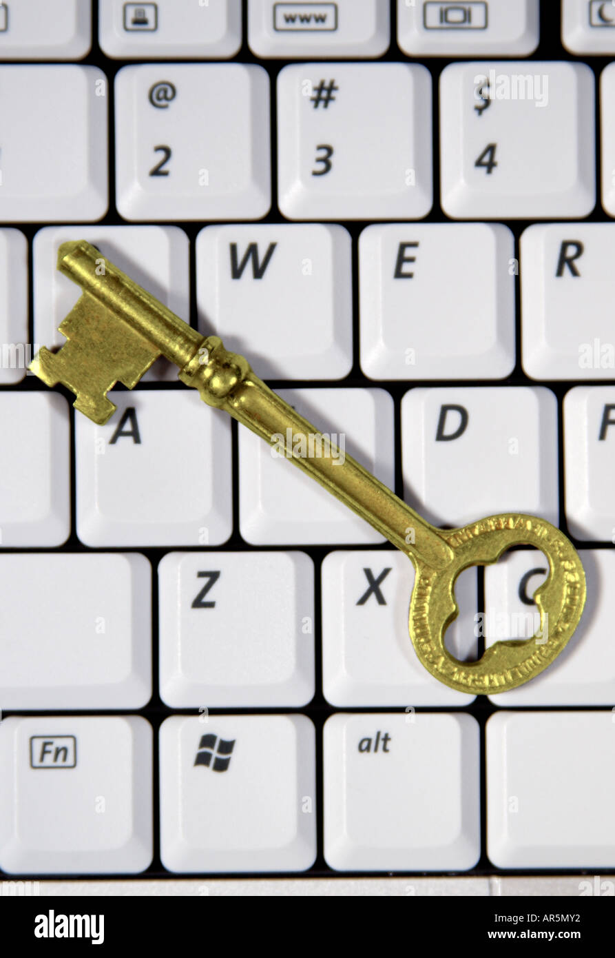 Computer keyboard with key Stock Photo - Alamy