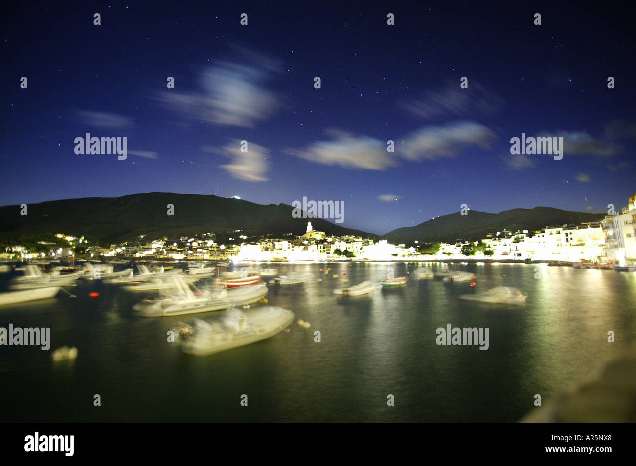 Costa Brava, Cadaques Bay, in the Moonlight, Costa Brava, Catalonia ...